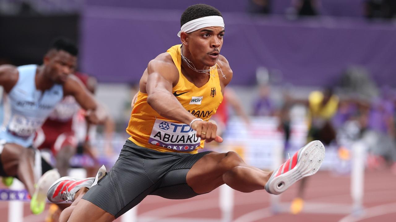 Leichtathletik-WM Tokio: Die Vorlauf der 400m Hürden mit Joshua Abuaku ...