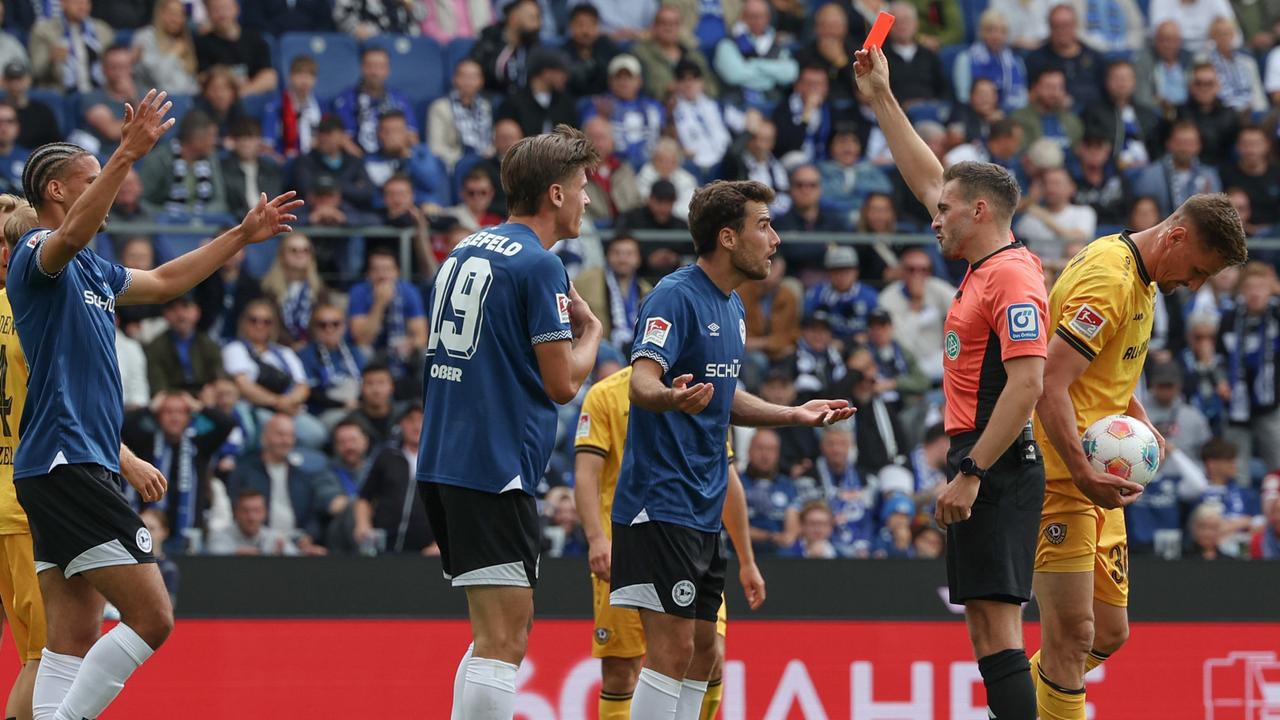 Bielefelder Niederlage gegen Dresden: Umstrittene Rote Karte sorgt für ...