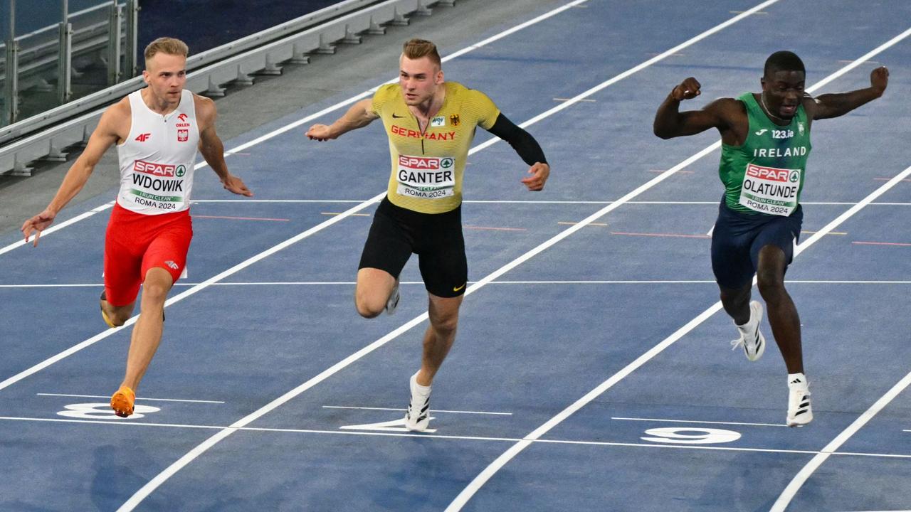 Leichtathletik-EM 2024: 100 Meter Sprint - der Vorlauf mit Robin Ganter ...
